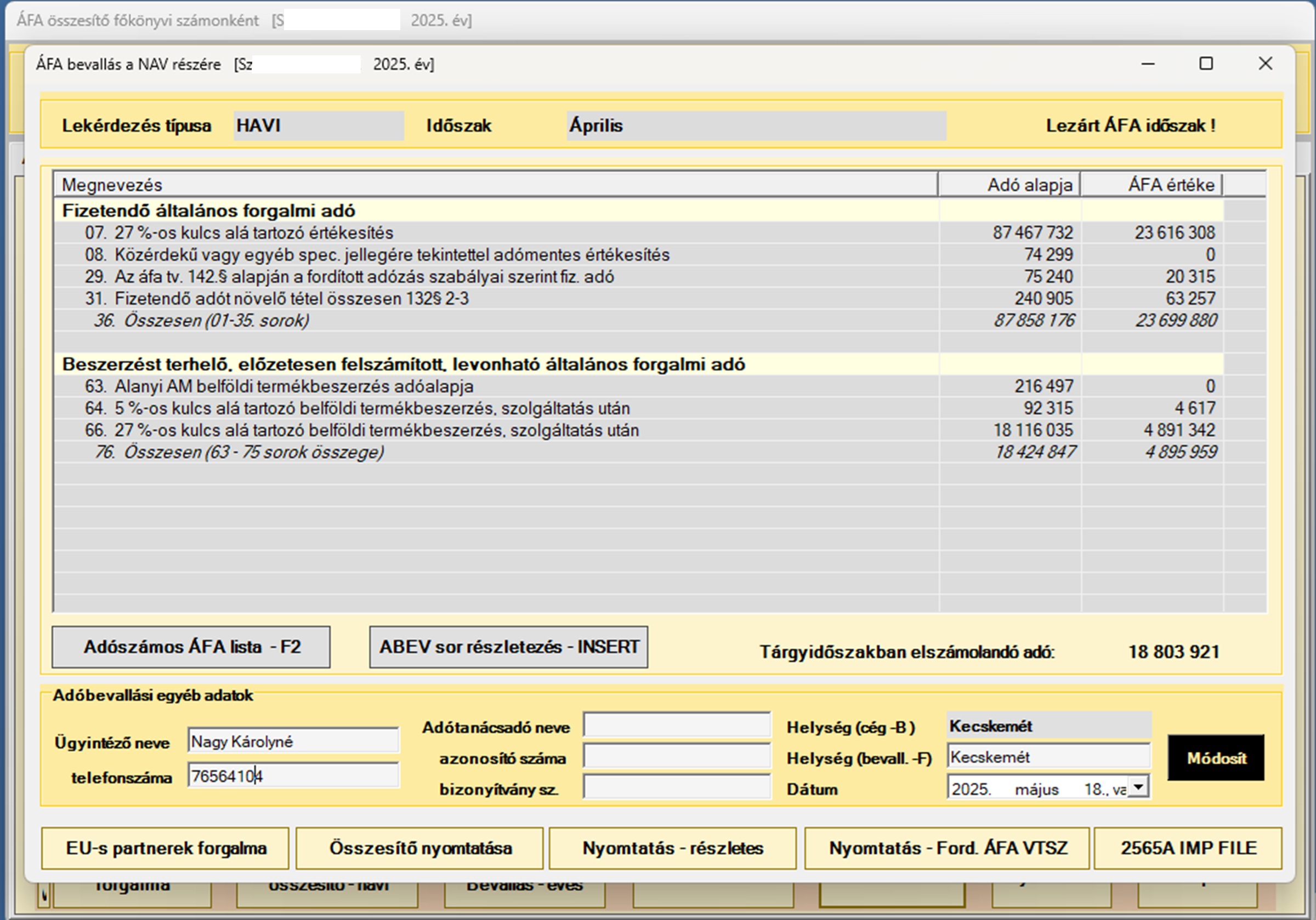 Könyvelő program - SoftBalance - NAV Online Számla átvétel, 65M ÁFA ...
