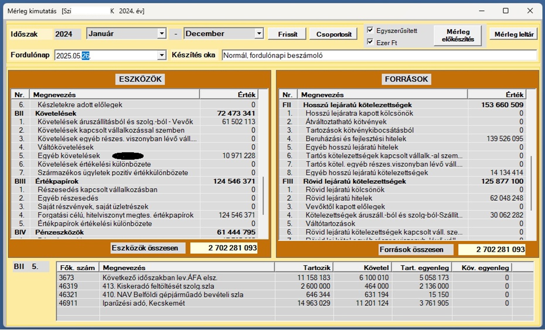 Könyvelő program - SoftBalance - NAV Online Számla átvétel, 65M ÁFA ...